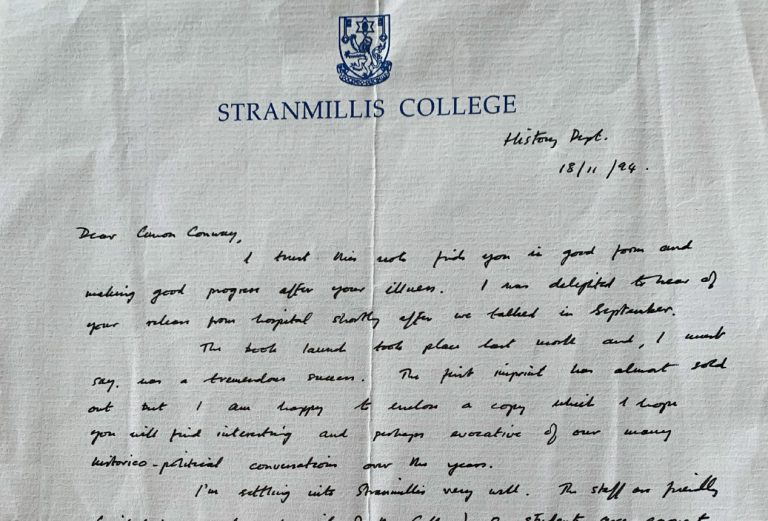 From the archives: A letter from Dr Eamon Phoenix to Canon Noel Conway ...